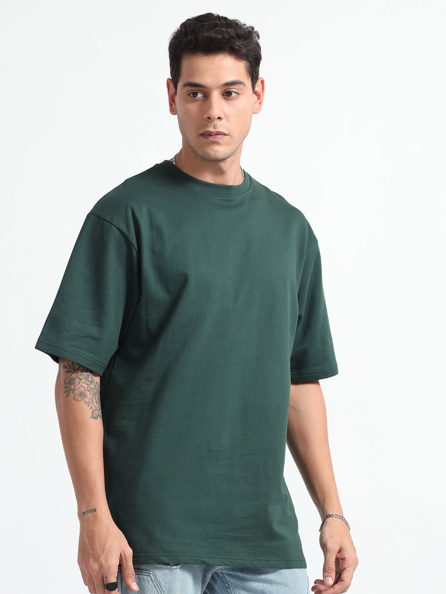 240GSM Unisex Bottle Green Cotton Oversized Tshirt Wholesale Rate Manufacturer Rate – Londhe ...